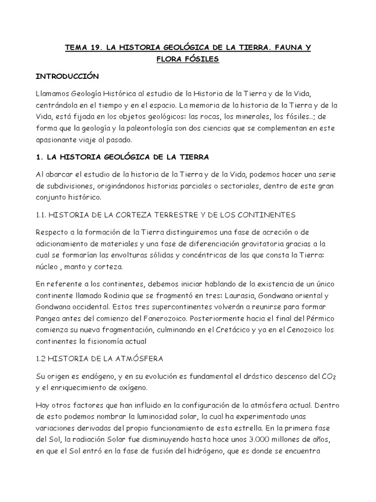 Historia Geológica y Fósiles | PDF | Homo | Cuaternario