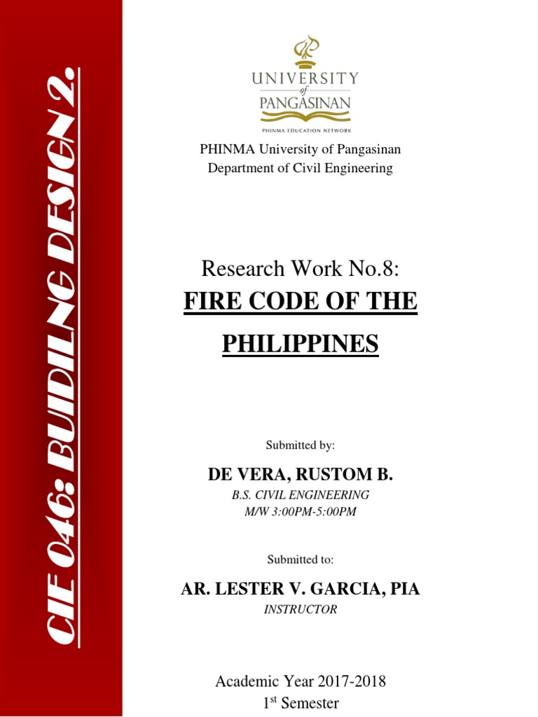 Fire Code of The Philippines: Research Work No.8 | PDF