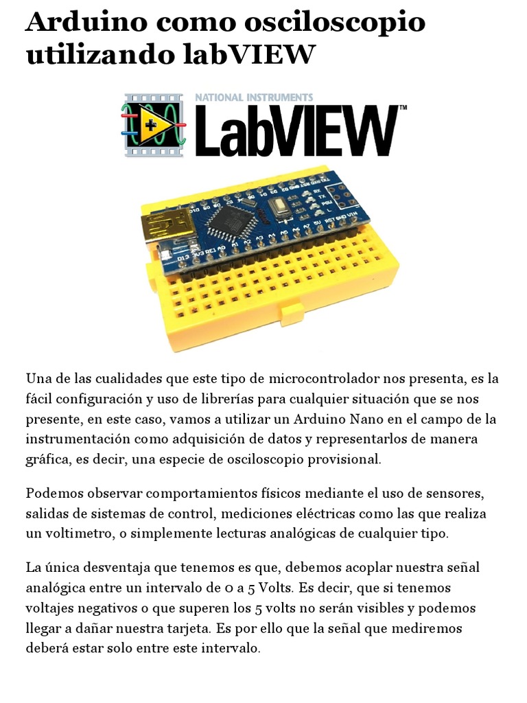 Arduino Como Osciloscopio Utilizando LabVIEW - GameloggerGamelogger | PDF | Arduino | Tecnología ...