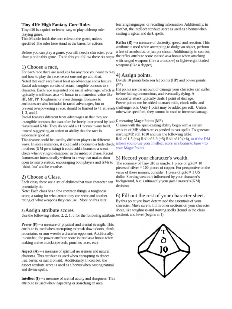 Tiny d10 RPG Modular Omnibus by Robertwellinghurst-Dacc12z | PDF | Elf ...