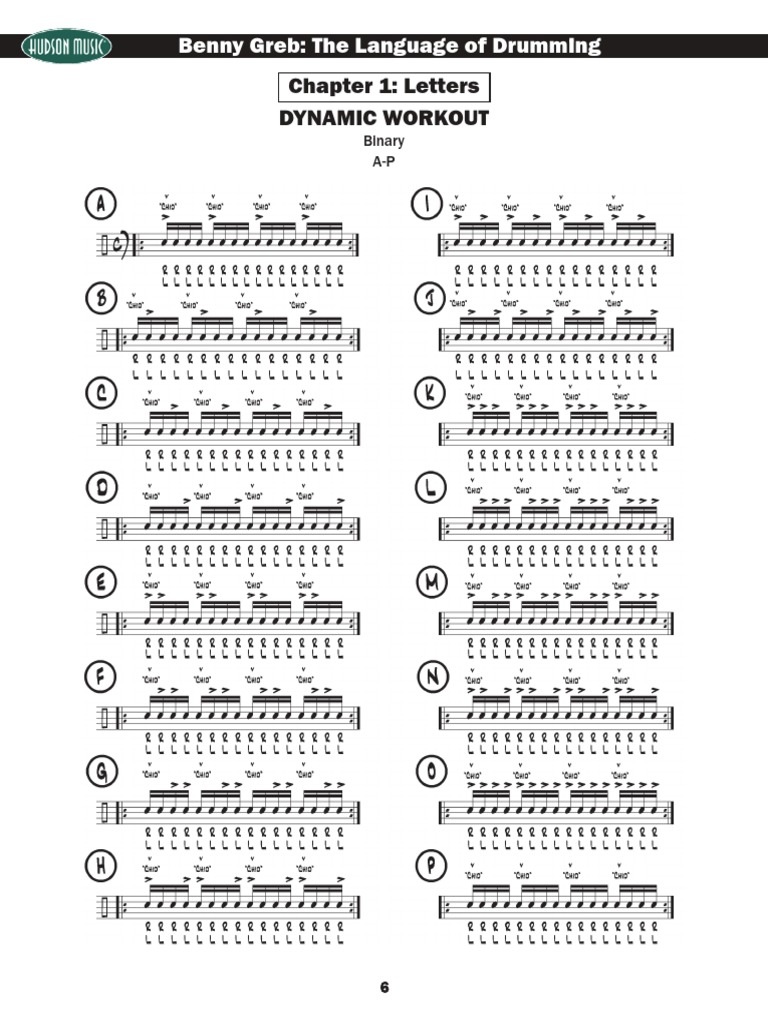Benny Greb: The Language of Drumming: Dynamic Workout Chapter 1: Letters | PDF