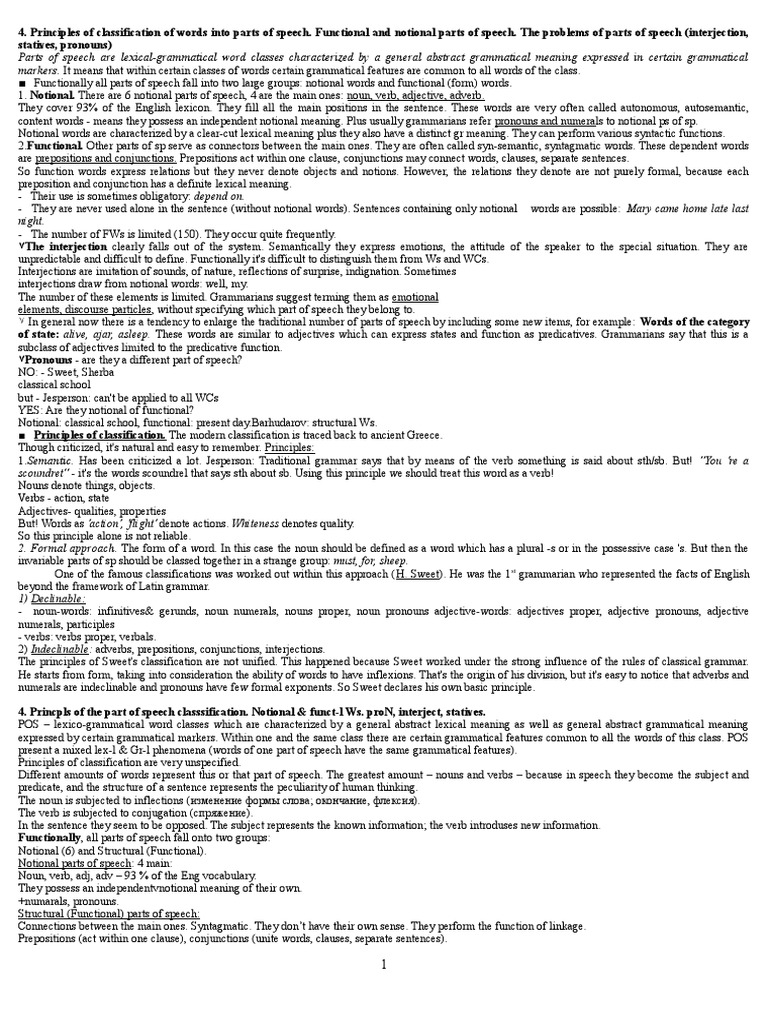 Principles of Classification of Words | PDF | Part Of Speech | Word