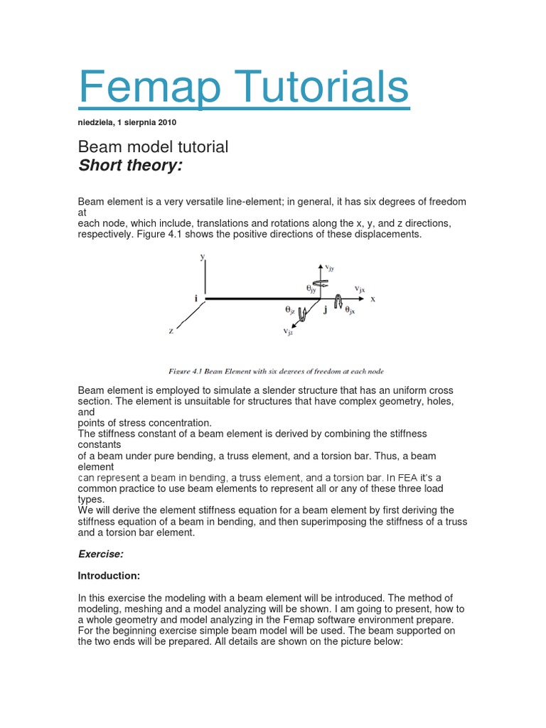 Femap Tutorials | PDF | Bending | Beam (Structure)