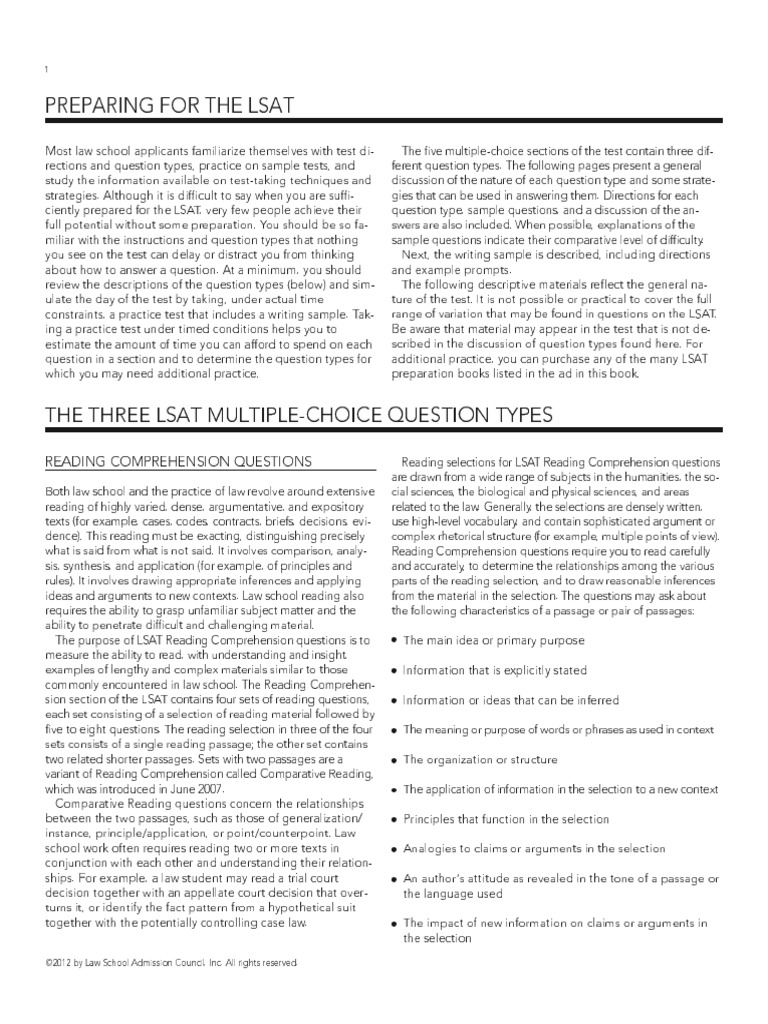 Official LSAT Sample Paper | PDF | Standardized Tests | Tests