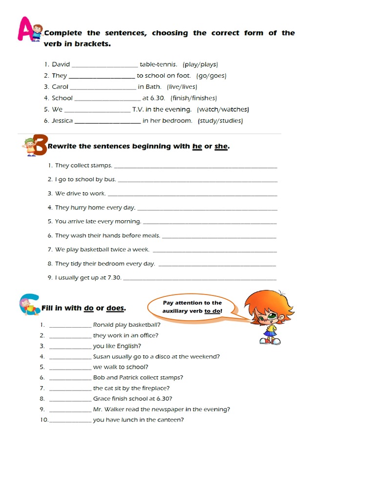 Ficha Present Simple 2 | PDF