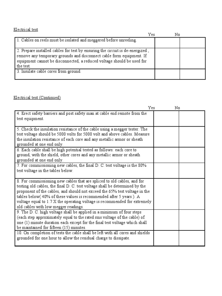 Electrical Cable Test | PDF | Business