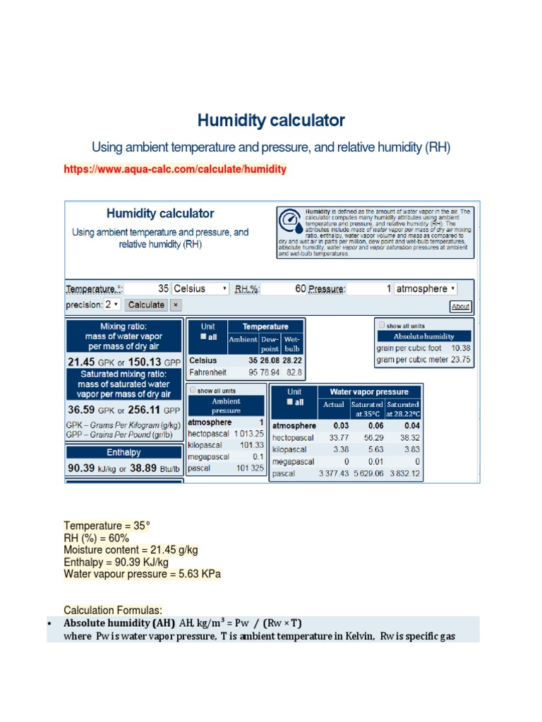 Humidity Calculator | Relative Humidity | Humidity | Free 30-day Trial ...