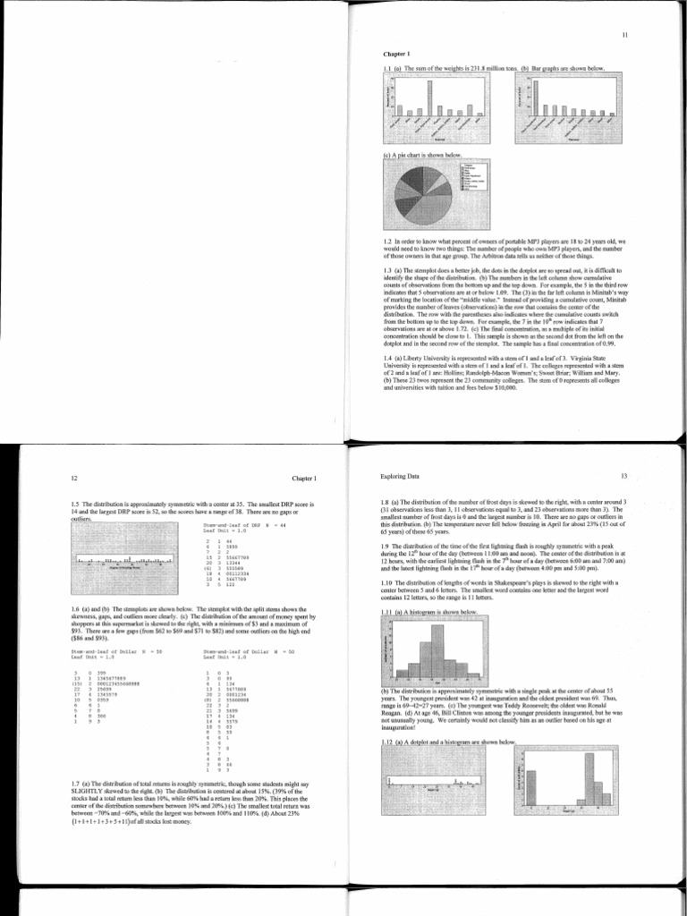 The Practice of Statistics Solution Manual | PDF | Median | Mean