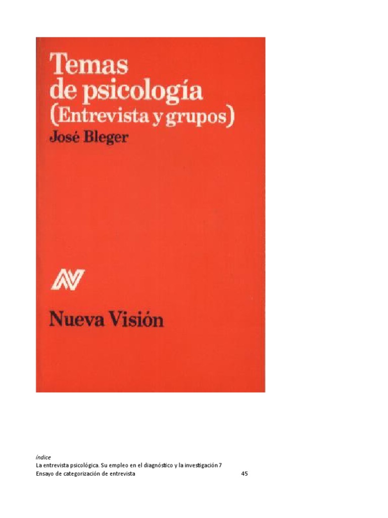 Jose Bleger - Temas de Psicologia Entrevistas y Grupos | PDF ...