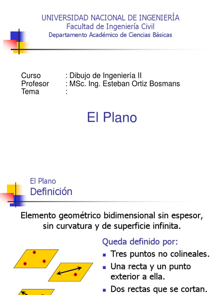 Definición y Proyecciones del Plano | PDF | Geometria plana) | Pendiente