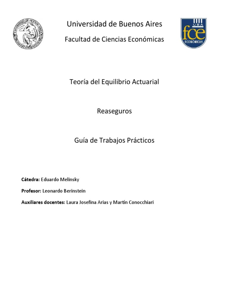 Guia1 TEA C2 Reaseguro | PDF | Reaseguro | Ciencia actuarial