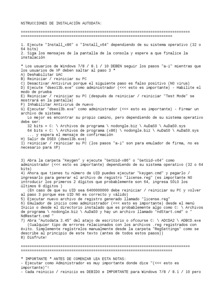 Instrucciones de Instalación | PDF | Archivo de computadora | Microsoft ...