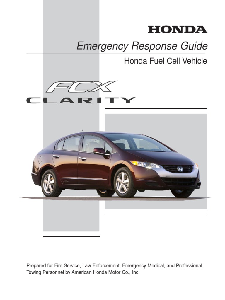 Honda Fuel Cell Vehicle Response Guide Clarity | PDF | High Voltage ...
