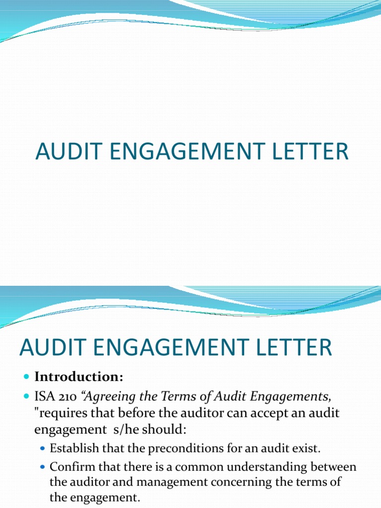 Audit Engagement Letter | Financial Audit | Auditor's Report