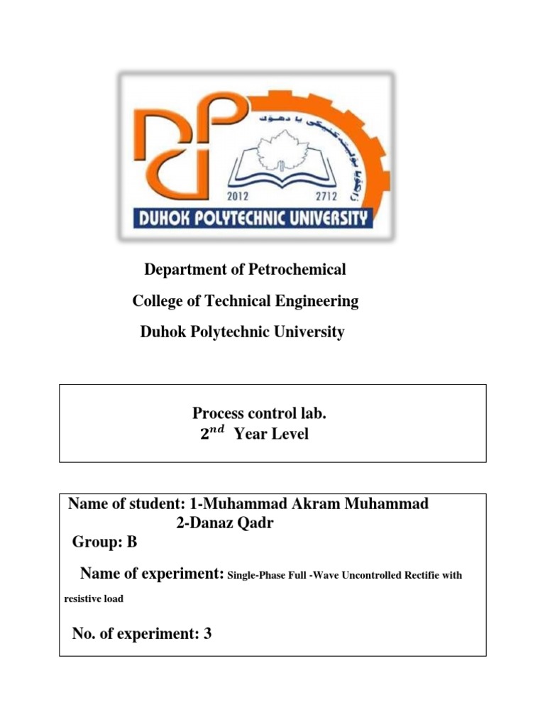 Process Control Exp 3 | PDF | Root Mean Square | Rectifier