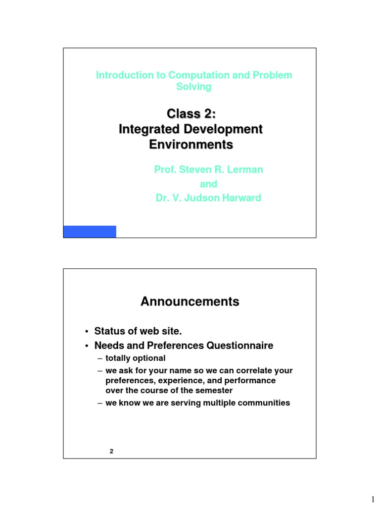 Class 2: Integrated Development Environments | PDF | Directory ...
