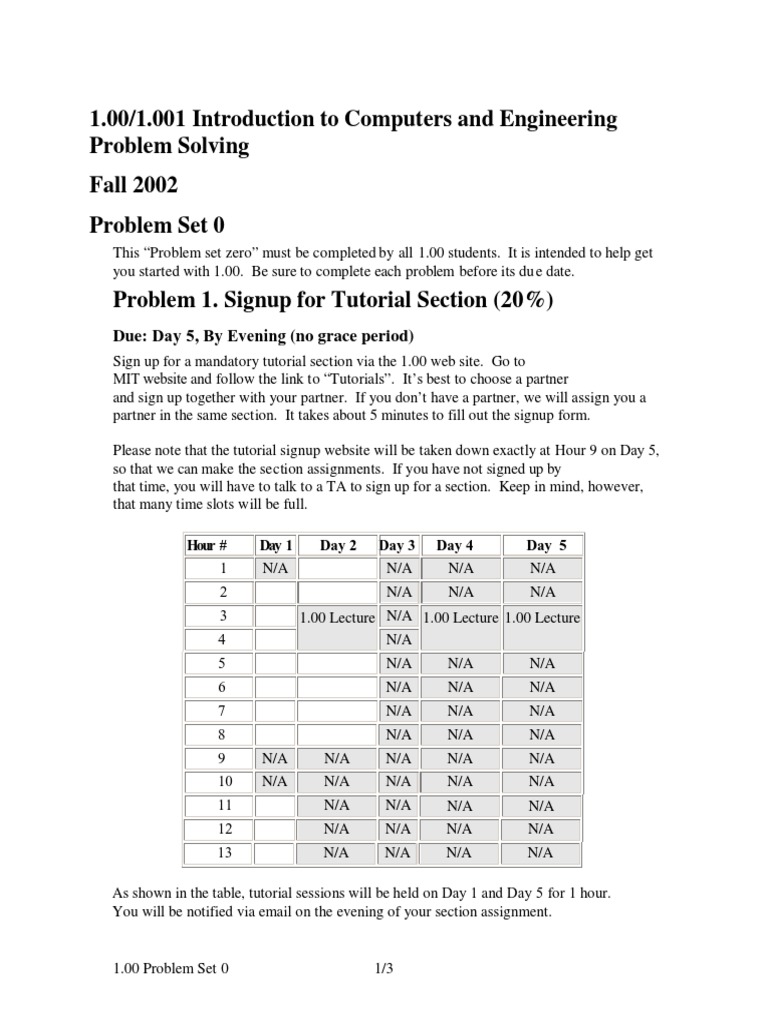 1.00/1.001 Introduction To Computers and Engineering Problem Solving ...