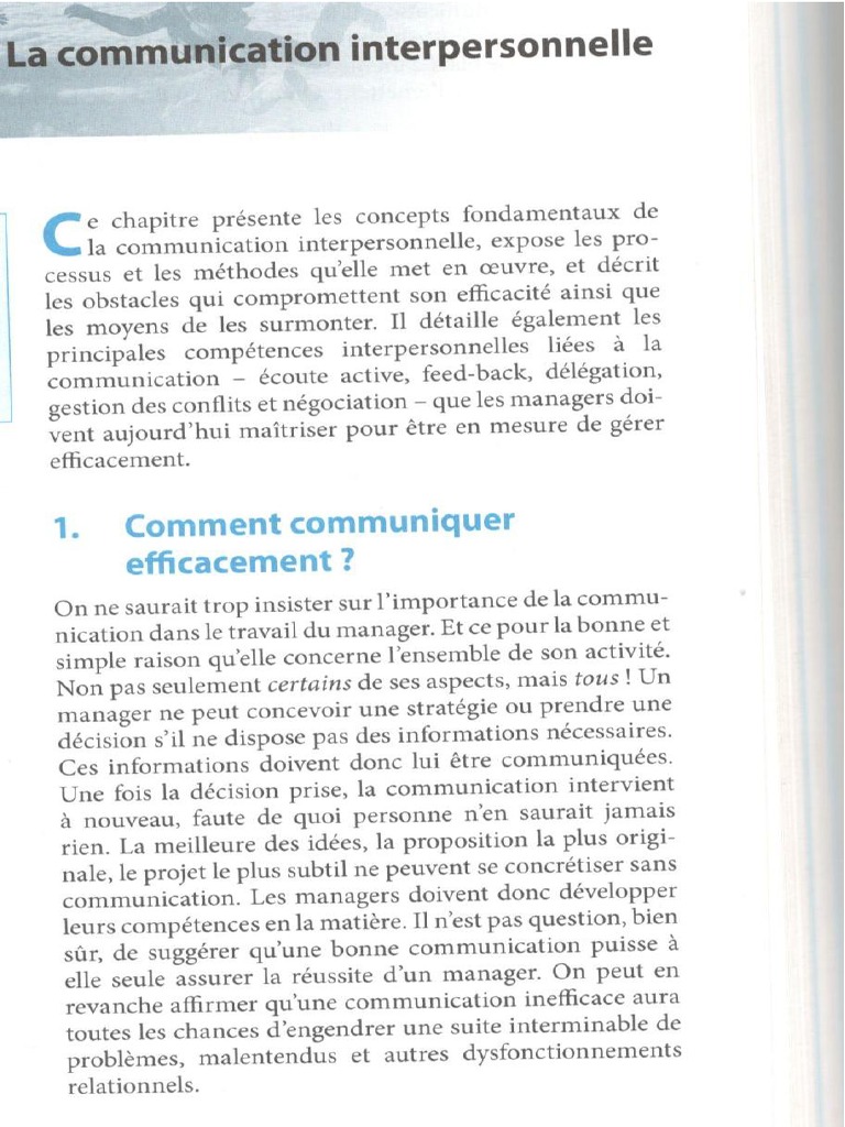 Communication Interpersonnelle | PDF