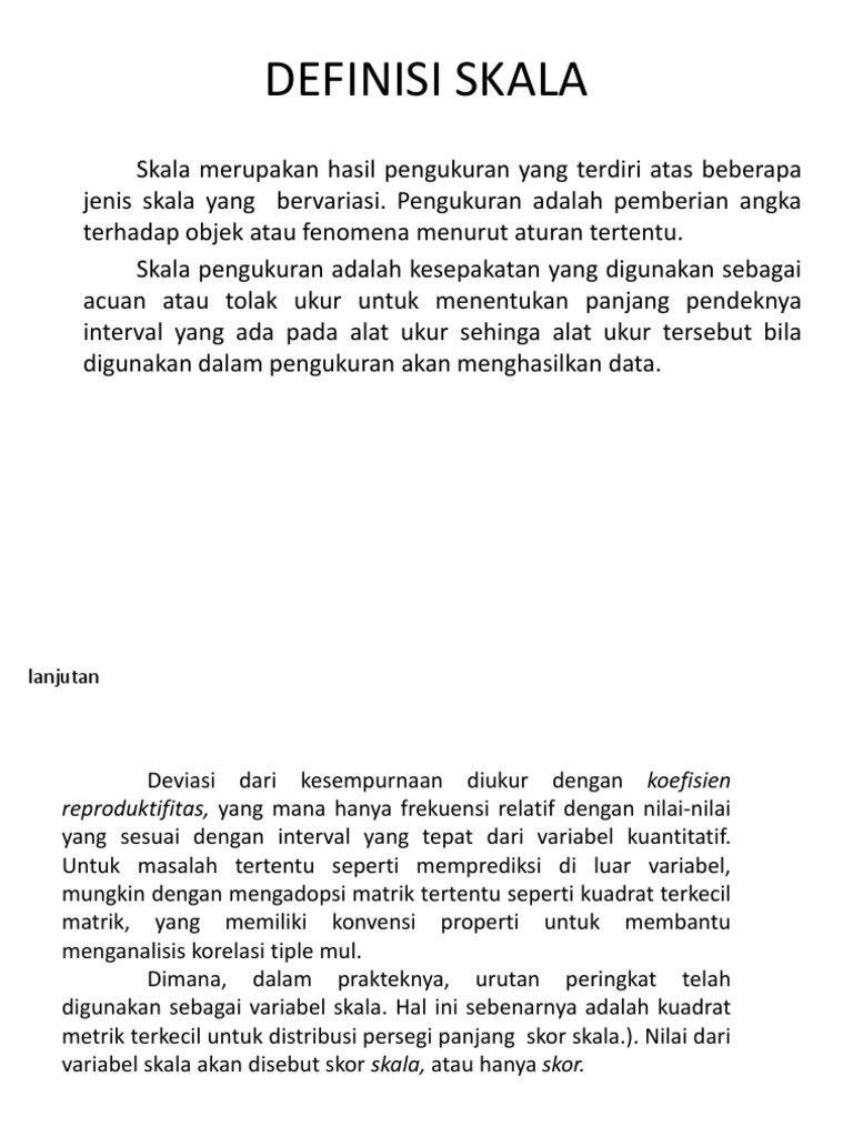 Jenis dan Fungsi Skala Pengukuran | PDF | Metode & Bahan Ajar | Sains ...