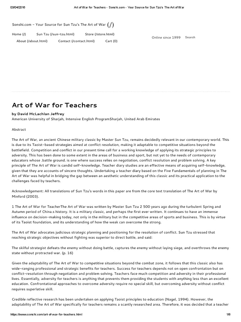 Art of War For Teachers | PDF | The Art Of War | Leadership