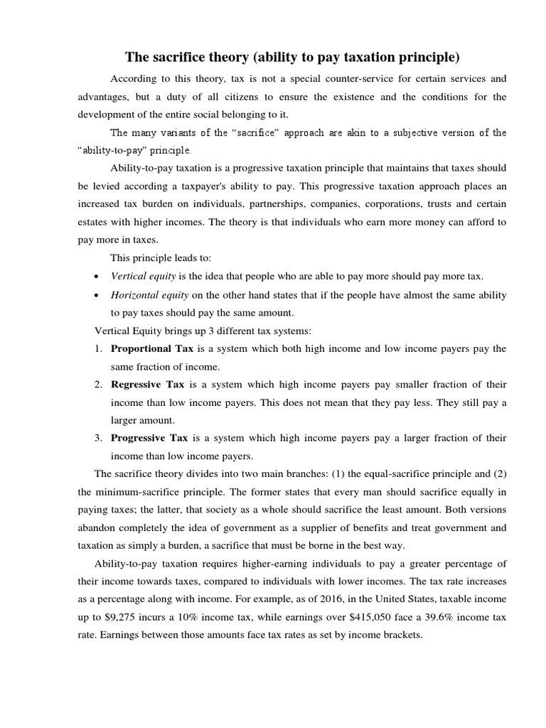 Understanding Ability-to-Pay Taxation | PDF | Progressive Tax | Tax Rate