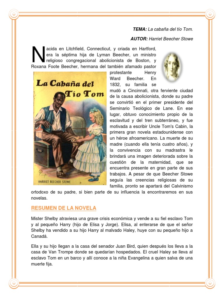 Resumen de "La cabaña del tío Tom" | PDF