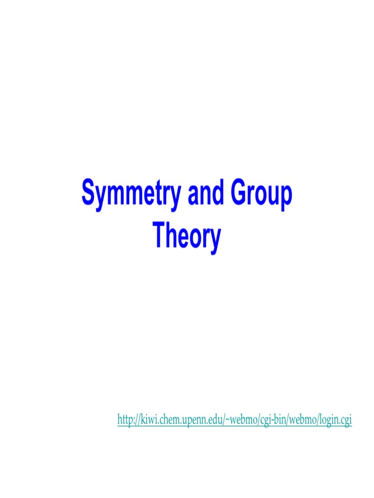 Symmetry and Group Theory | PDF | Matrix (Mathematics) | Group ...