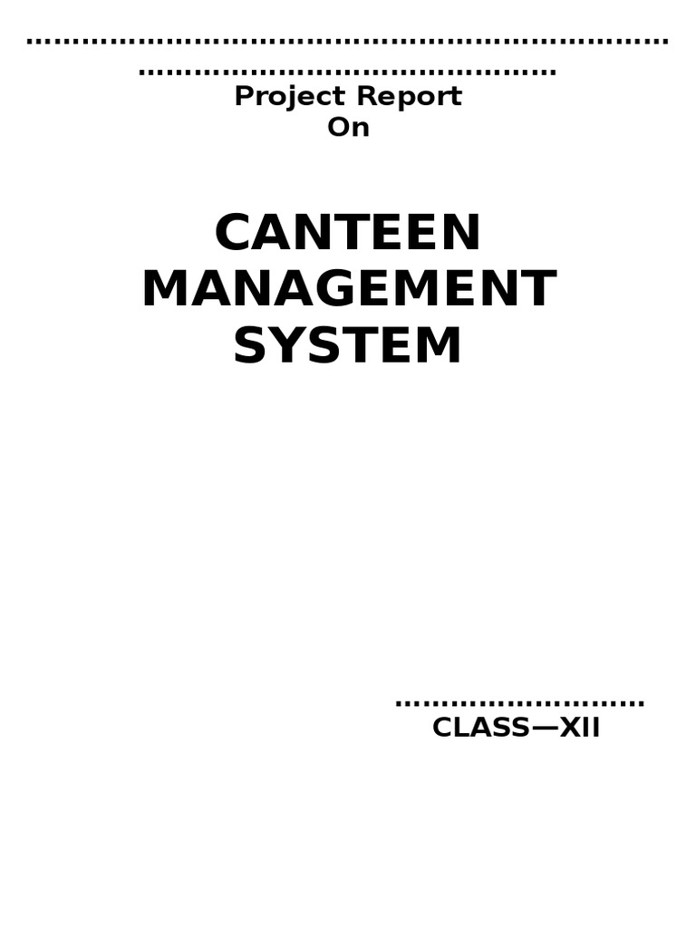 Canteen Management System In C Pdf Software Office Equipment