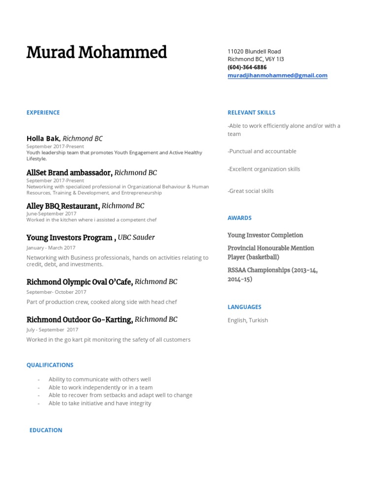 Resume 2 | PDF