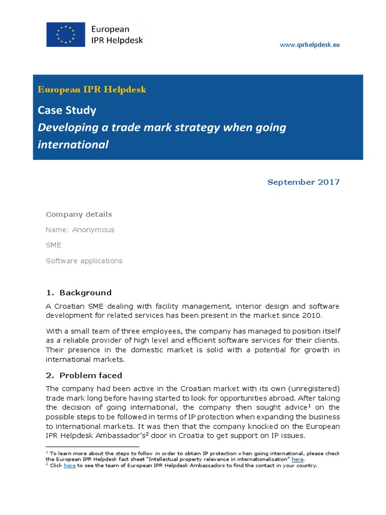 Case Study Developing Trade Mark Strategy | PDF | Trademark ...