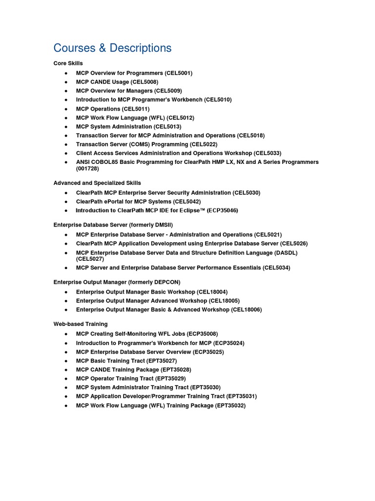 Courses Unisys | Download Free PDF | Integrated Development Environment ...