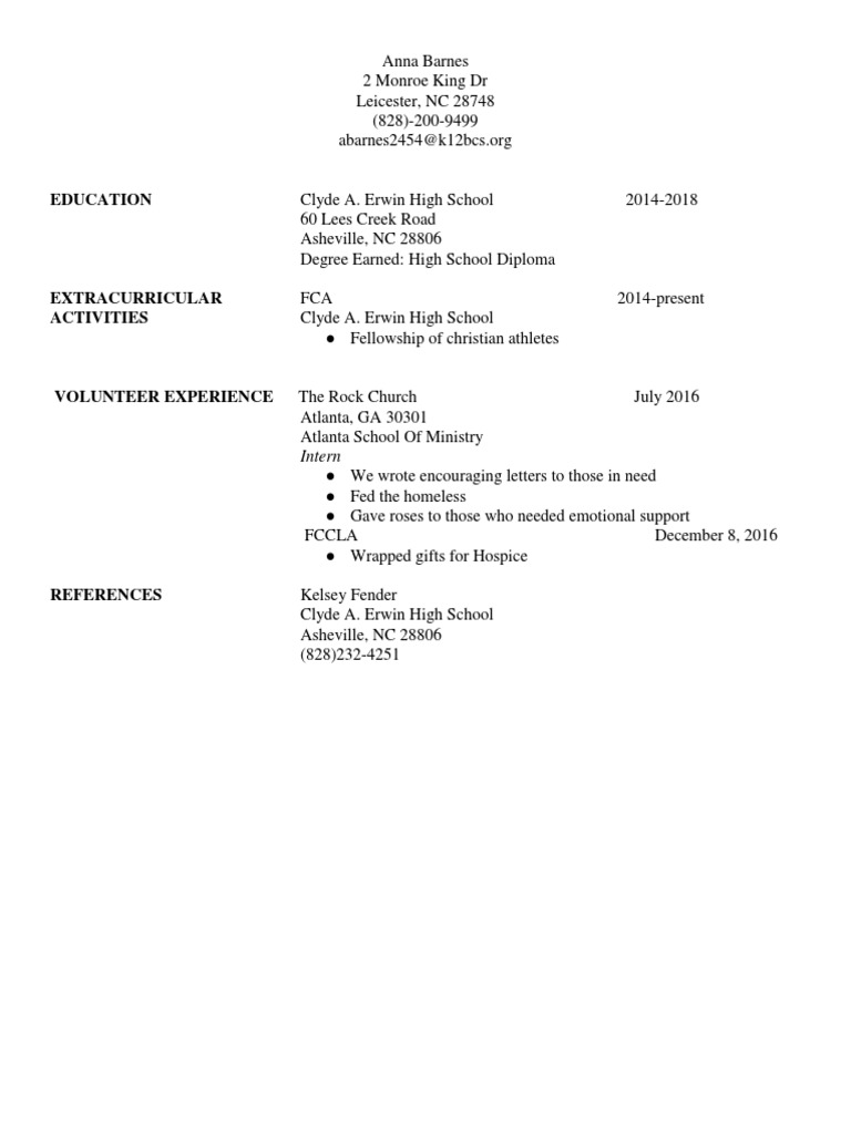 Barnes Anna Resume | PDF