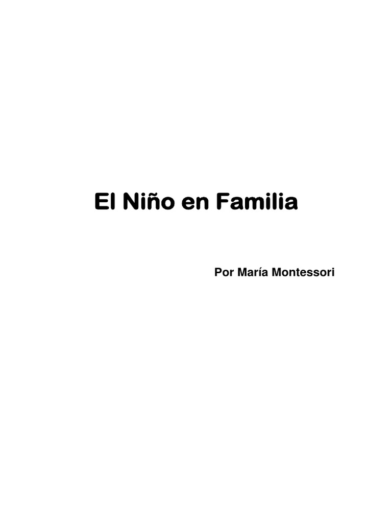 Montessori - El Niño en Familia | PDF | Adultos | Psique (psicología)