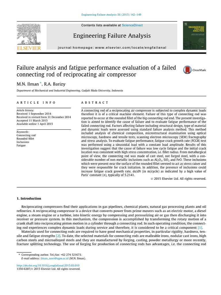 Failure Analysis On A Conecting Rod | PDF | Fatigue (Material) | Fracture