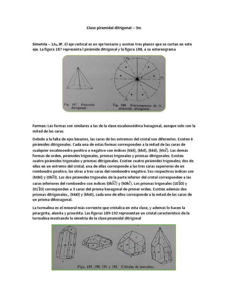 Clase Piramidal Ditrigonal | PDF | Cristal | Minerales