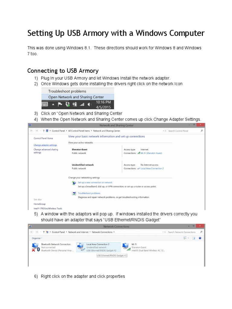 Setting Up Usb Armory With A Windows Computer | PDF | Ip Address ...