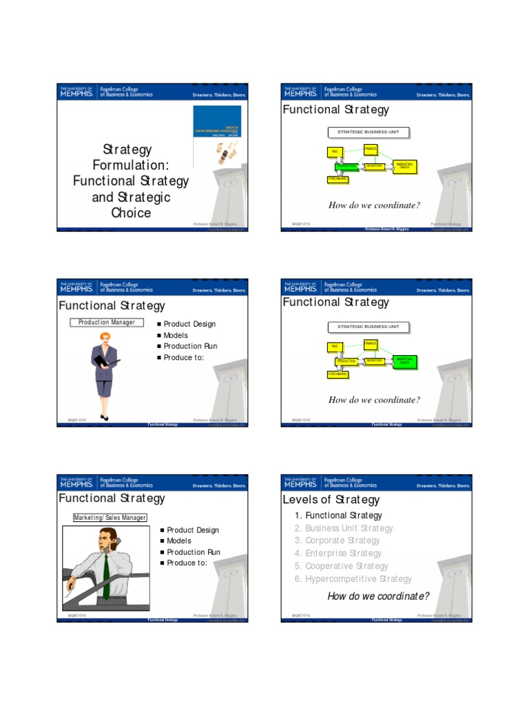 Strategy Formulation: Functional Strategy and Strategic Choice | PDF ...