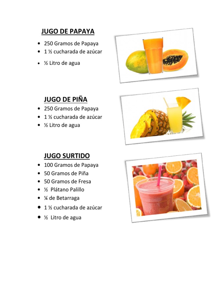 Receta Jugos | PDF