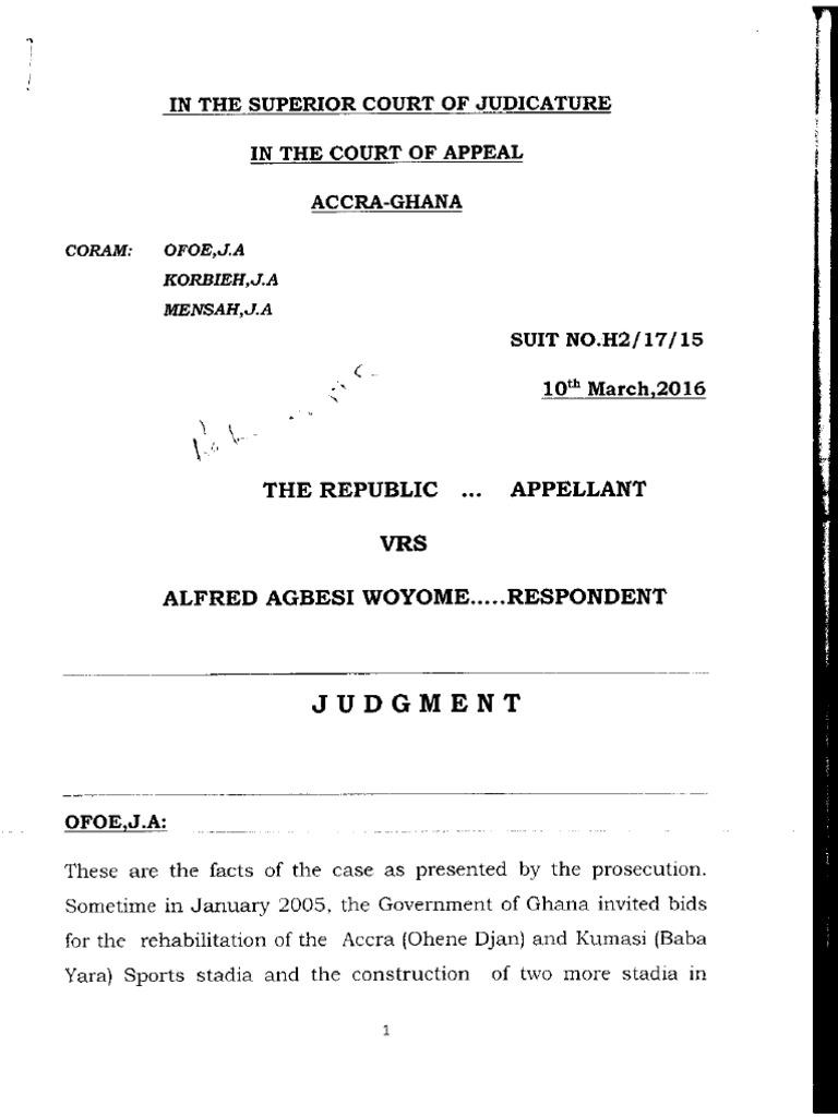 Ghana Court Appeal: Woyome Case | PDF | Multilateral Investment ...