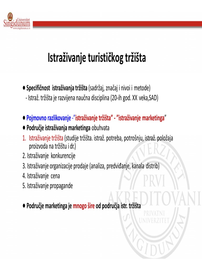 Istrazivanje Turistickog Trzista | PDF