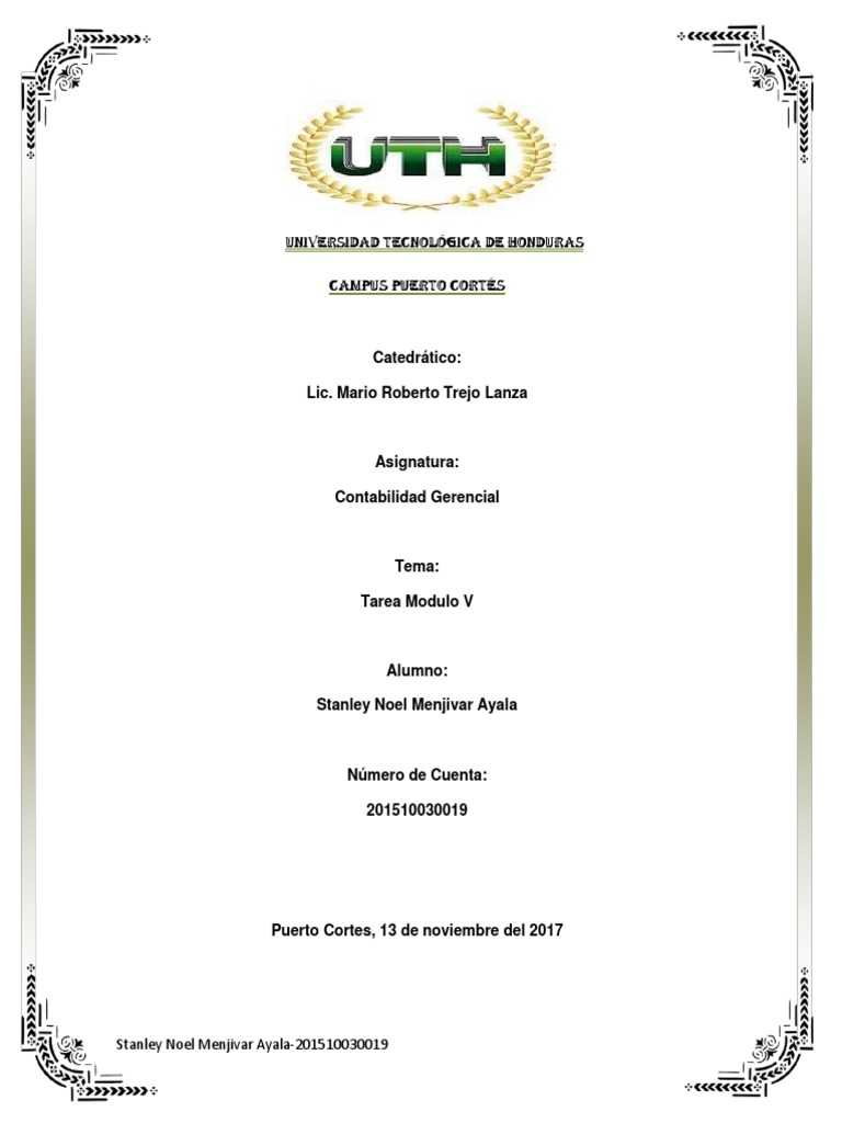 Tarea Modulo 5 | PDF | Costo | Calidad (comercial)