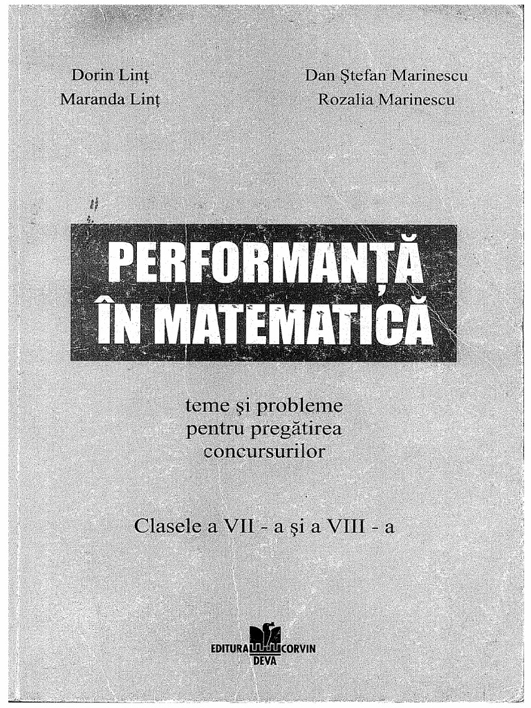 Performanta in Matematica | PDF