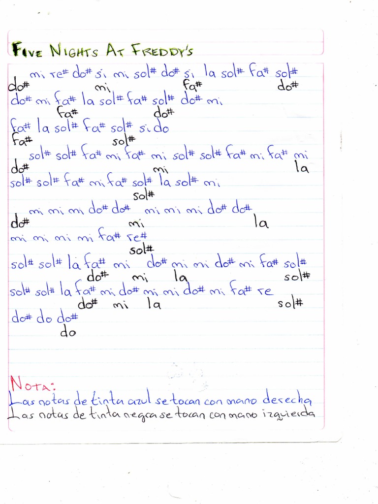 FNAF Notas Musicales PDF | PDF