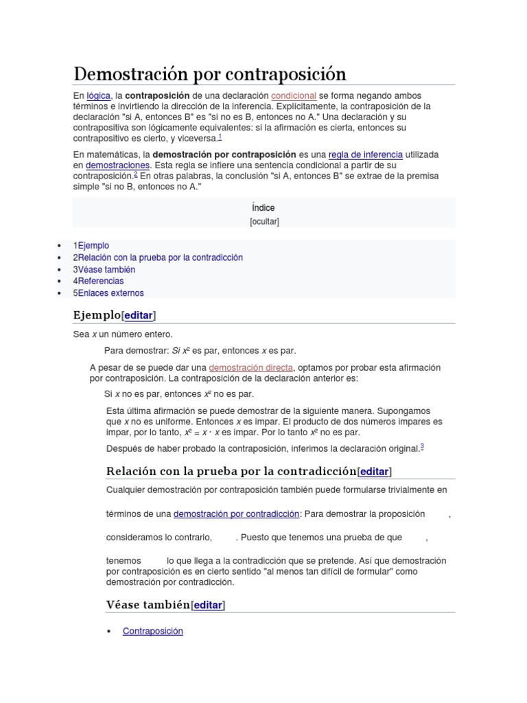 Demostración Por Contraposición | PDF | Prueba matemática | Expresiones ...