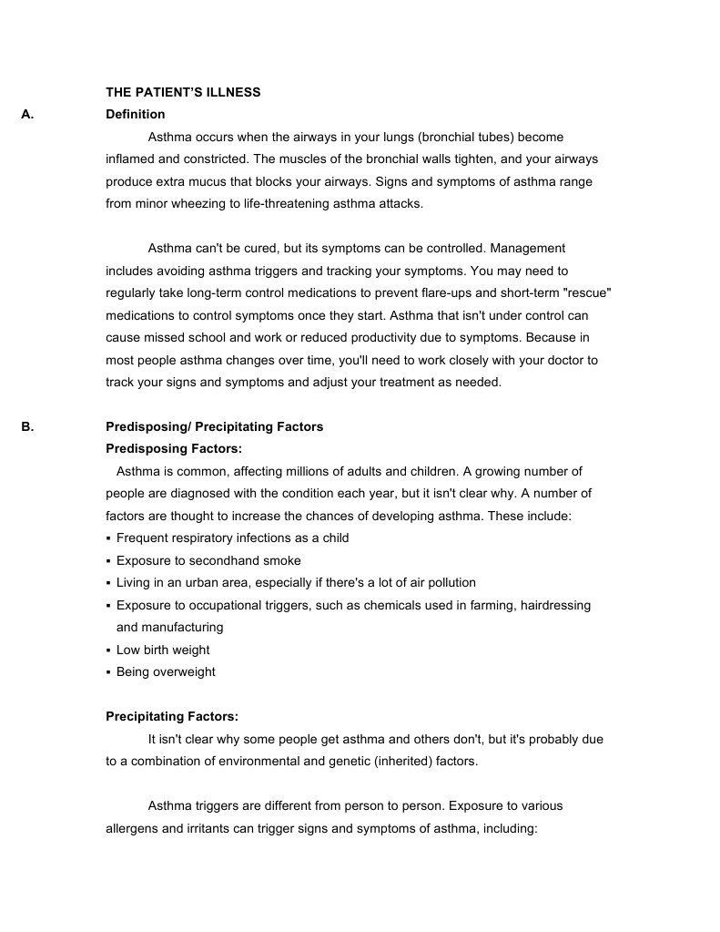 BAIAE'Patient's Illness | PDF | Asthma | Gastroesophageal Reflux Disease