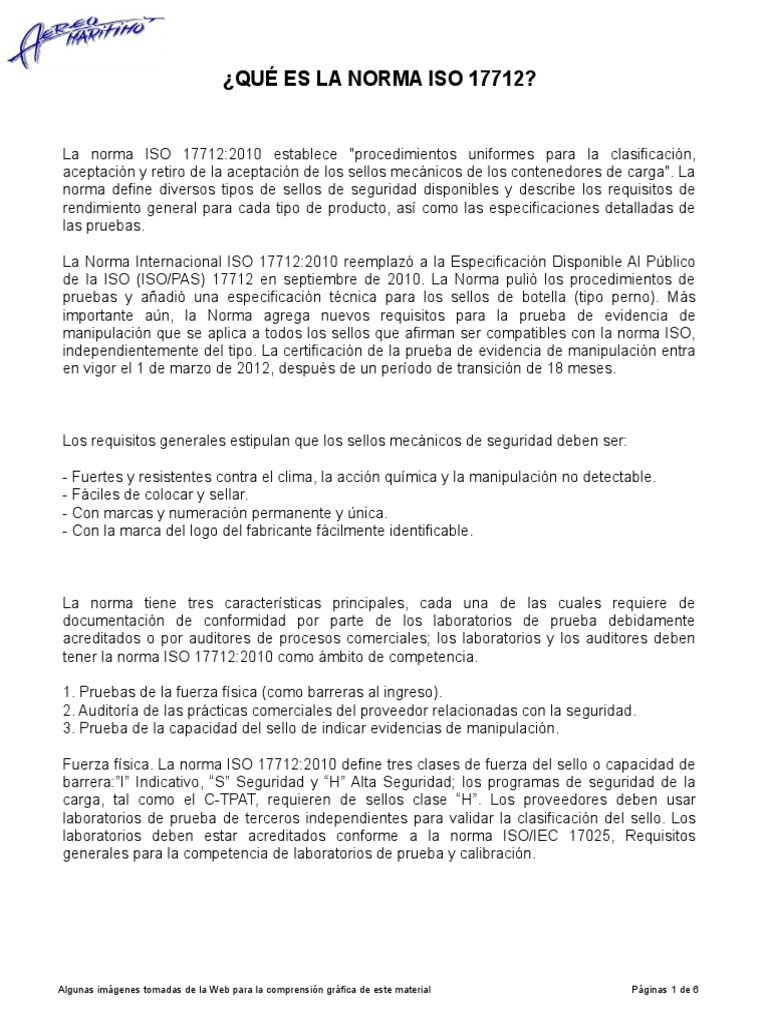 Iso 17712 Sellos de Seguridad | PDF | Aluminio | Organización ...