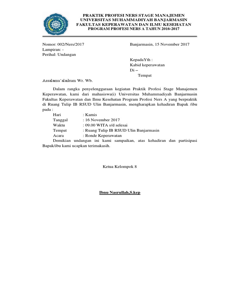 Undangan Ronde Keperawatan Fixxxxx | PDF