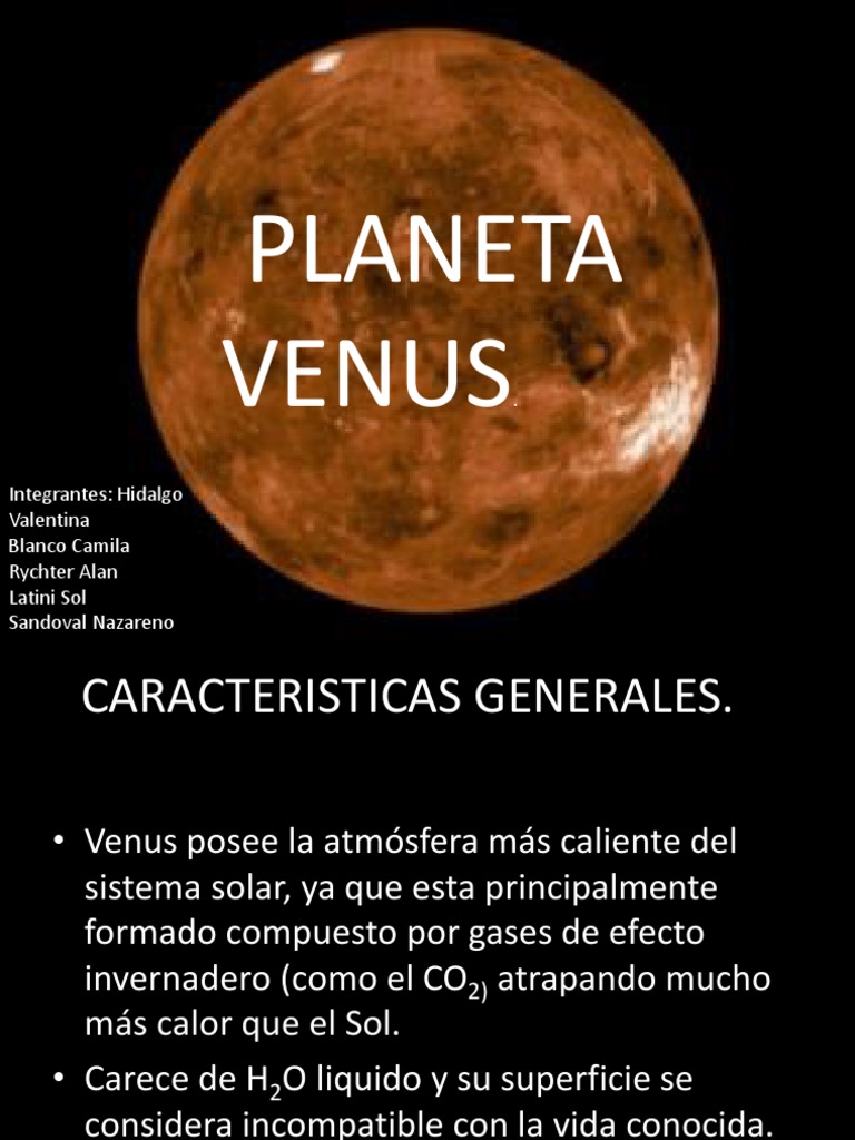 Características del Planeta Venus | PDF | Venus | Atmósfera