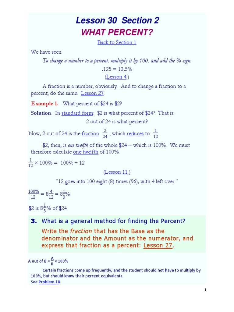 Percents Are Ratios - 6 | PDF | Fraction (Mathematics) | Percentage