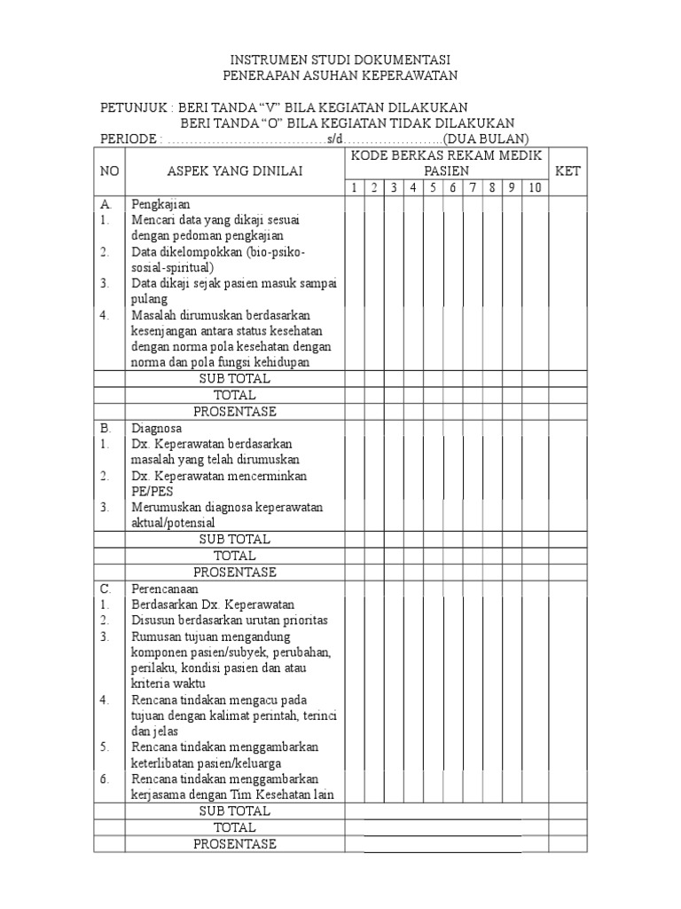 Instrumen Studi Dokumentasi | PDF